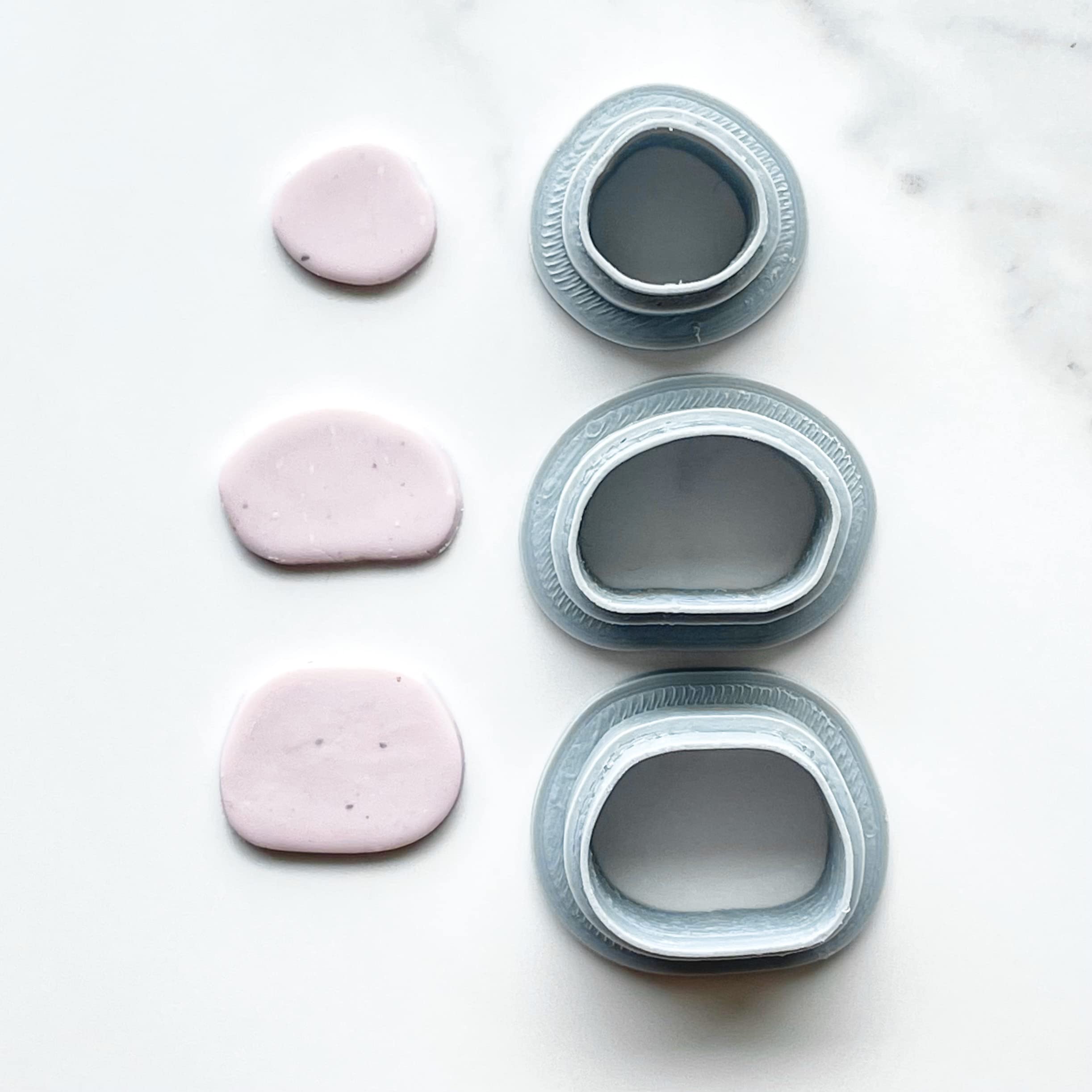 Polymer Clay Cutters β The Clayful Co Pebble Pack Set of 9 β Plastic Cutter for making Jewelry and Earring Shapes
