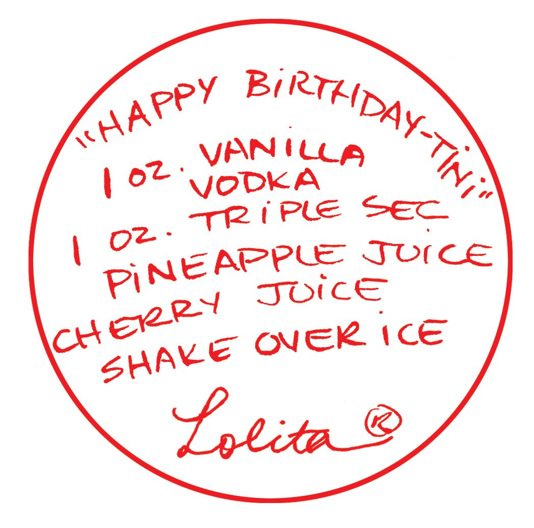 Lolita Love My Martini Glass, Happy Birthday