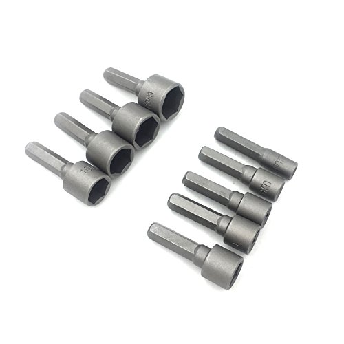 PANOVO 9pcs Power Hand Driver Drill Tools Set 5-13mm Metric Socket Wrench Set Power Nuts Driver Socket 1/4" Hex Shank Drill Bit Set