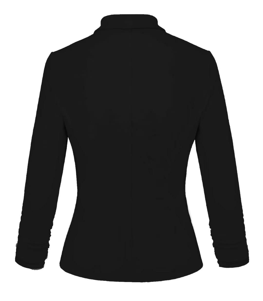 Hybrid & Company Womens Lightweight Casual Work Office Stretch Ponte Cardigan Blazer Jacket JK1131 Black Medium