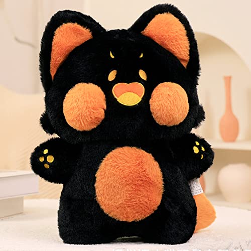 PERUKOYO Cat Plush Toy Cat Stuffed Animals Pillow Kawaii Soft Doll Black Cat Plushie for Boys Girls