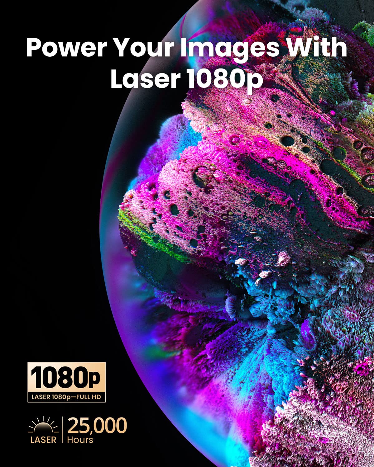 NEBULA Cosmos Laser 1080P Projector with Nebula 100-Inch Projector Screen for Home, Office, and Classroom