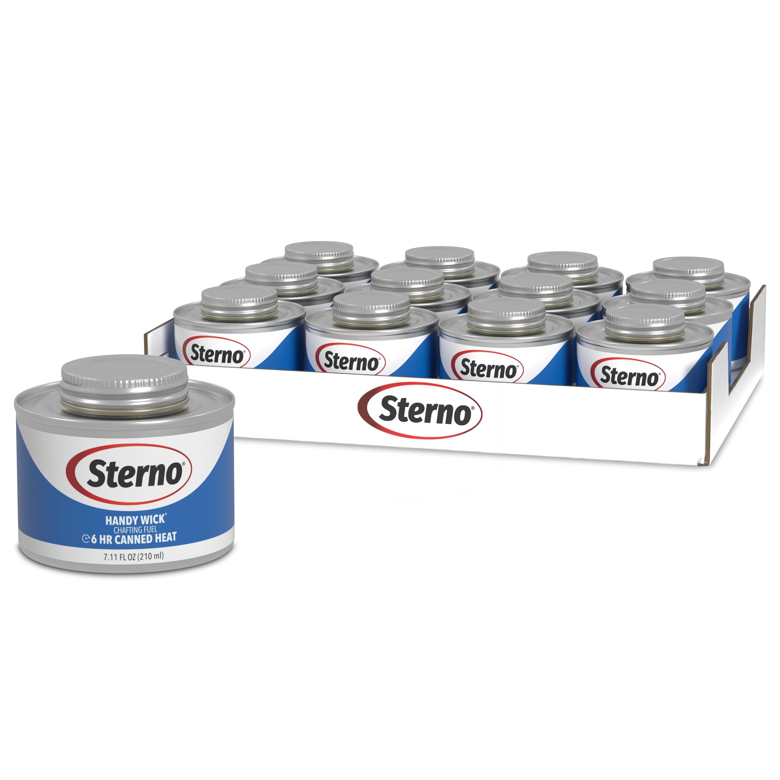 Sterno Handy Wick Fuel Cans - Chafing Dish Fuel Can with 6-Hour Burn Time, Chafer Fuel Cans Food Warmers, Pack of 12