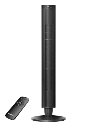 Pelonis 42-Inch Tower Fan for Bedroom β Oscillating Tower Fan with Remote Control β Indoor Quiet Fan with 6 Speeds, 4 Modes and 24-Hour Timer β ETL Certified