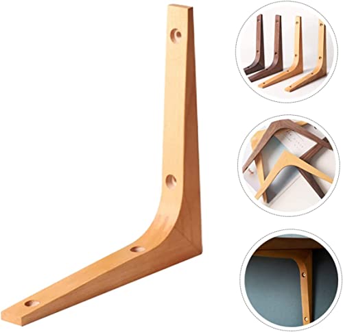 Shelf Brackets wall Shelves 4 pcs Heavy Brackets Shelf- Wall Clapboard Angle Khaki Kitchen Shape Home Supports Support Joint Fixator Floating Selves Supporter Bookshelf Rack Frame Duty Mount ( Size :