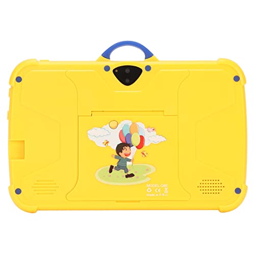Pomya Kids Tablet,Toddler Tablet,7 Inch Kids Tablet,1GB RAM 8GB ROM, HD Eye Protection Screen Dual Camera Toddler Tablet, Kids Tablet with Stand Protective Case (Yellow)