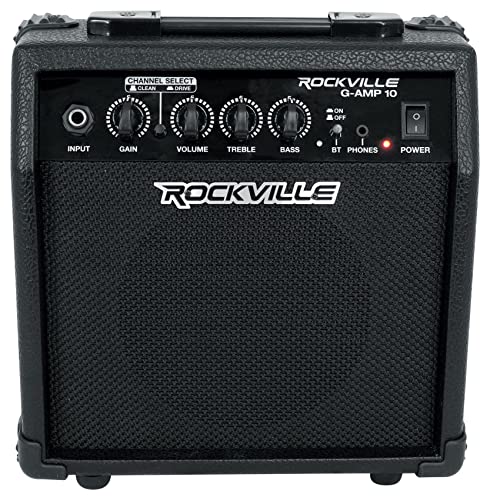 Rockville G-AMP 10w Guitar Amplifier Amp w/Bluetooth+Clean/Distortion+Headphones