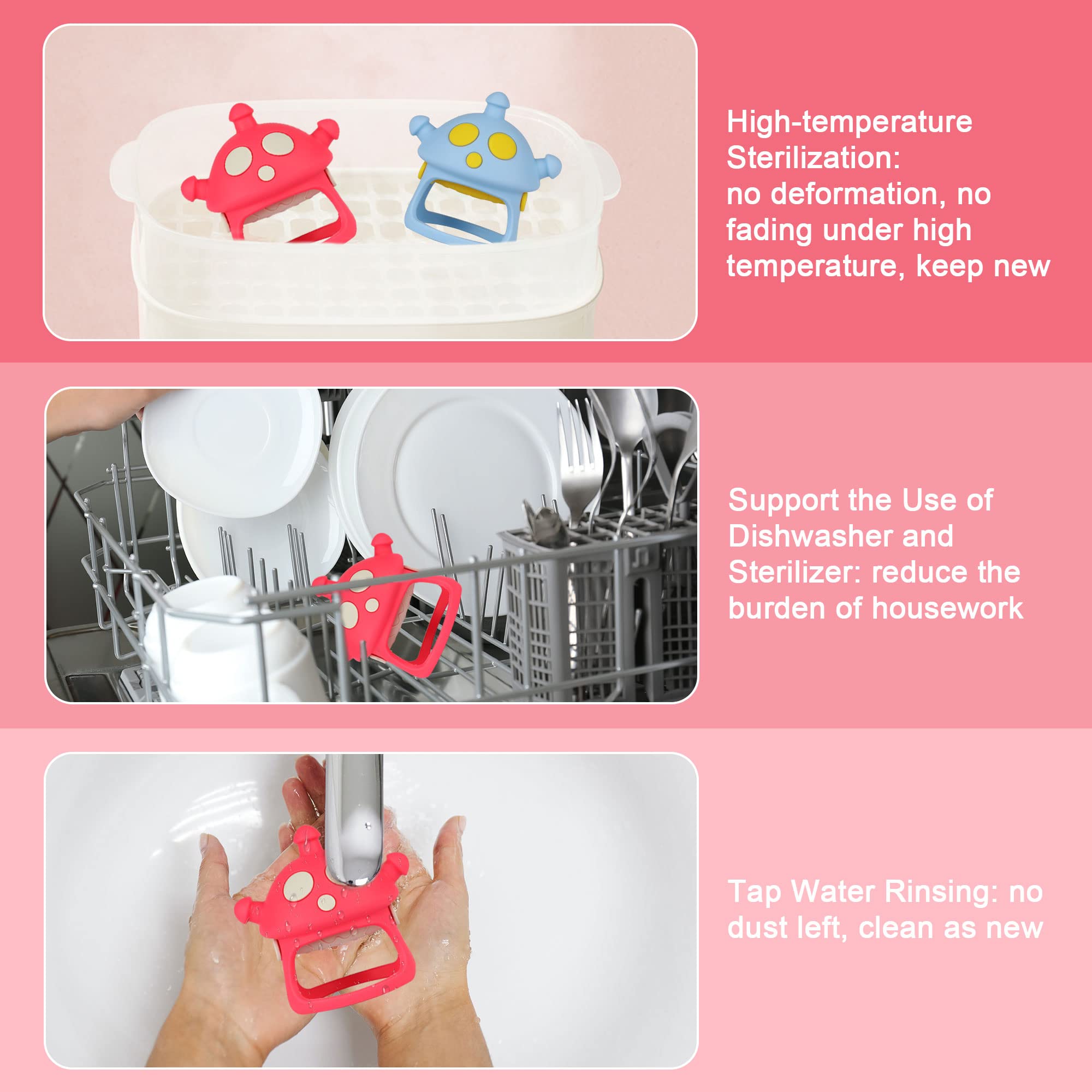 Shengfoo Never Drop Silicone Baby Teething Toys for 0-6 Months Infants,Baby Chew Toys for Teething Relief and Sucking Needs,Breast Feeding Babies,Alien Red