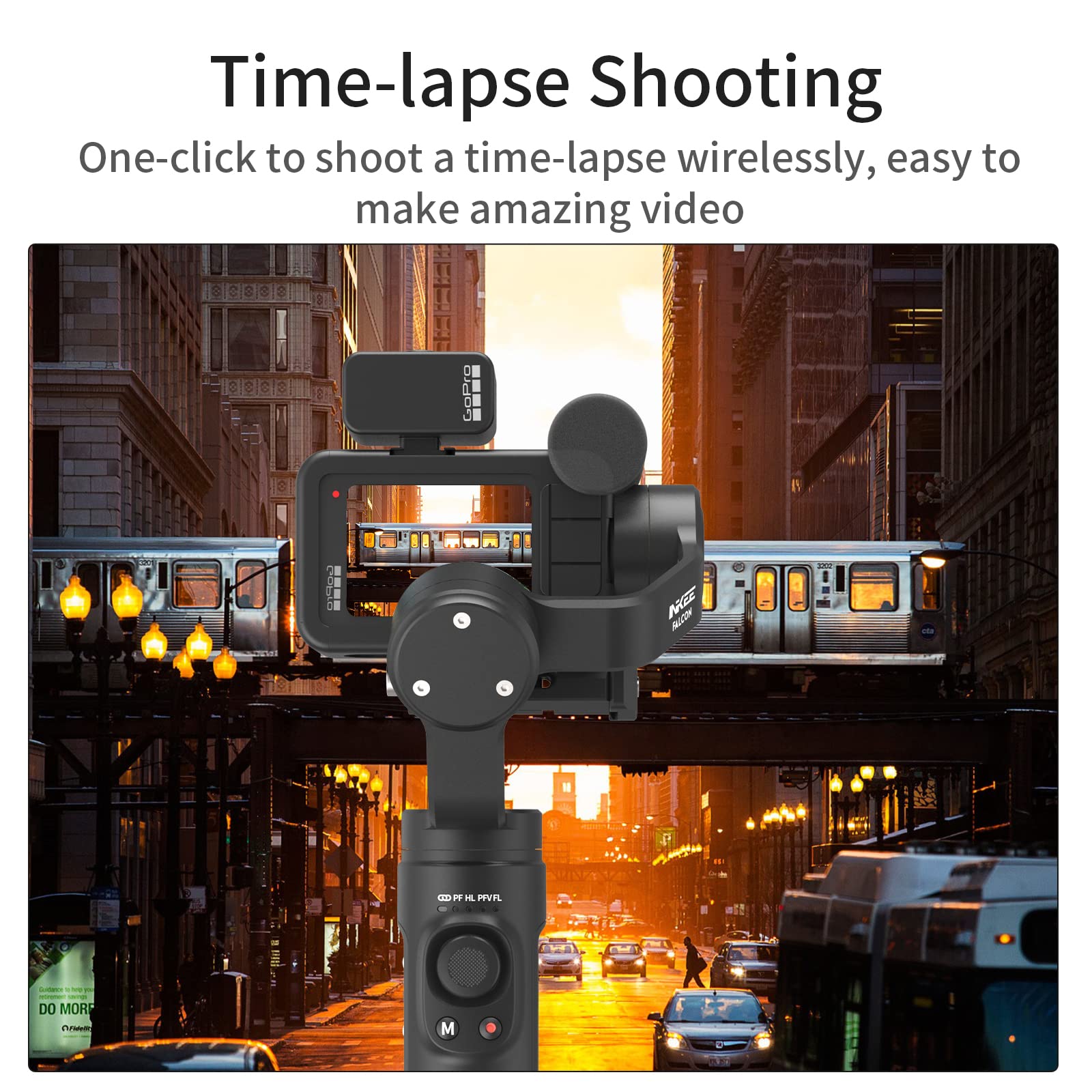INKEE Falcon Plus Handheld Gimbal Stabilizer Anti-Shake with Tripod Vertical/Horizontal Time-Lapse Shooting Compatible for GoPro11/10/9/8/7/6/5,Insta360,One R,OSMO Action
