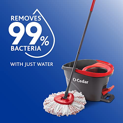 O-Cedar EasyWring Deep Clean Refill (4-Pack) | 40% More Cleaning Power | Microfiber Mop Refill Compatible with O-Cedar EasyWring Spin Mop & Bucket System