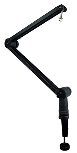 Rockville ROGAN STAND Pro Boom Arm Mic Stand with Fixed Mount+Desk Stand+Cable