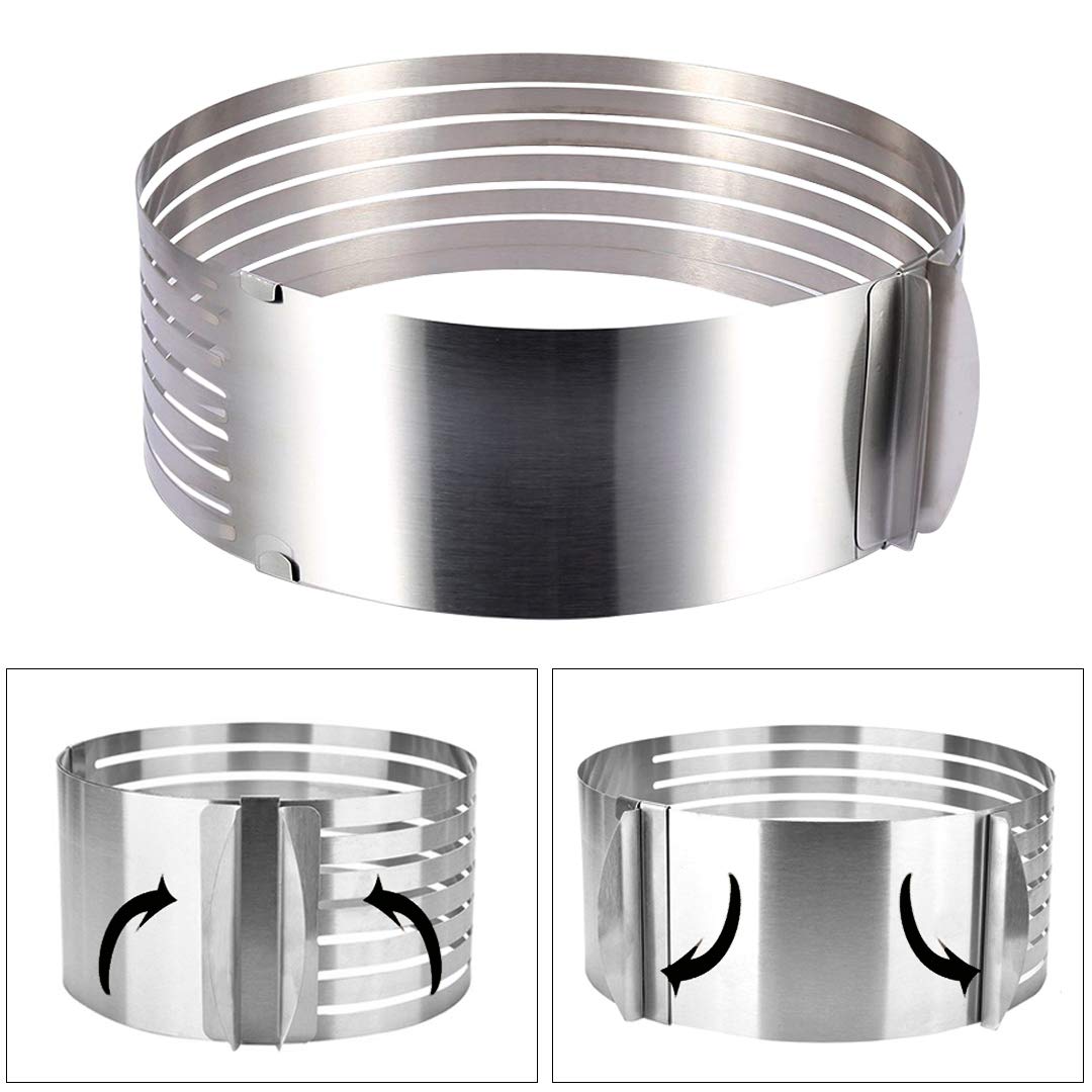 Meichu Multi Layer Cake Slicer Adjustable, 7-Layer Cake Cutter, 6-8 Inch Stainless Steel Cake Slicer Leveler