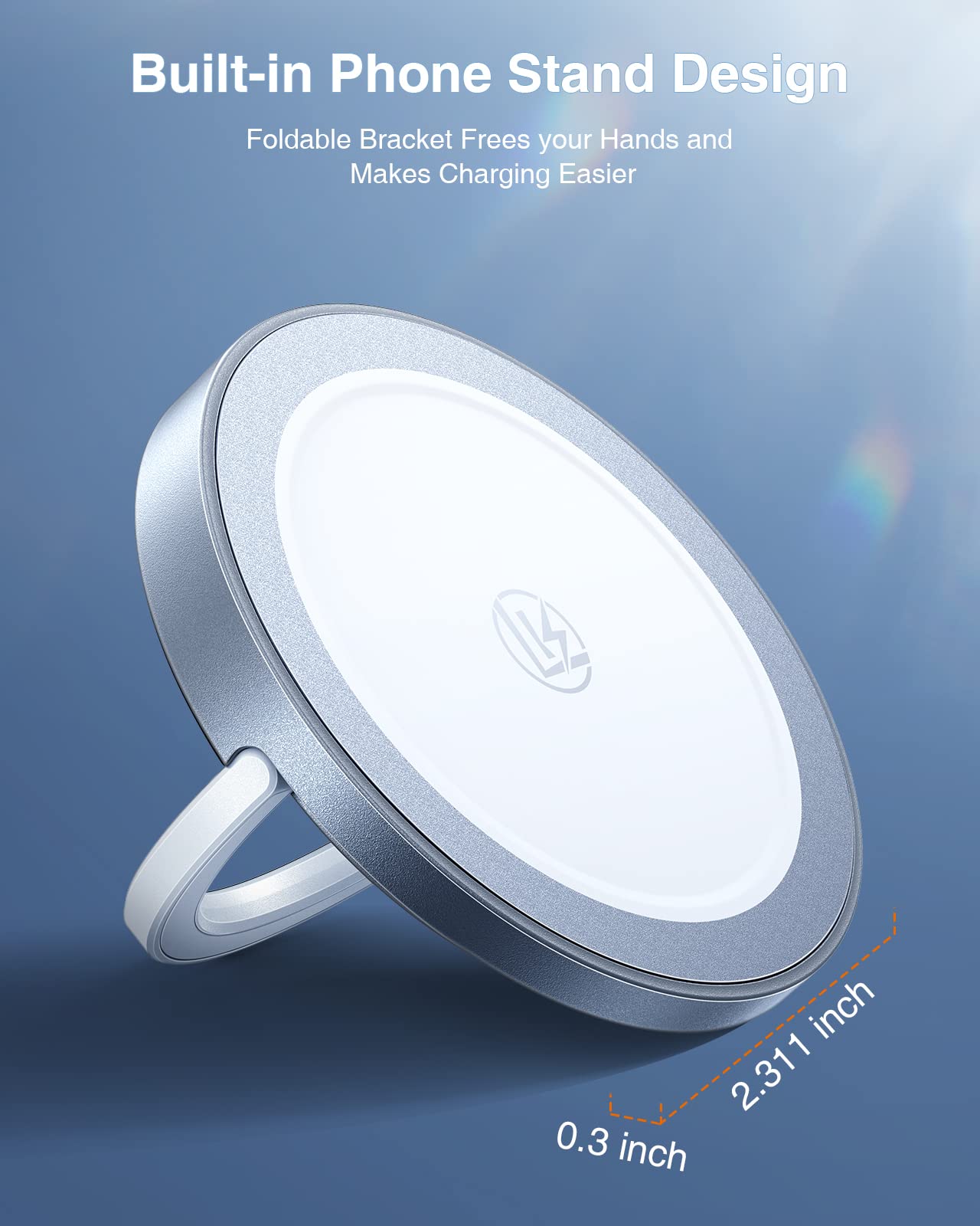 LK Magnetic Wireless Charger Compatible for MagSafe Charger for iPhone 15 Pro/15/14 Pro Max/14 Pro/14 Plus/13/13 Pro/13 Pro Max/iPhone 12 Pro/12 Pro Max, 3.3 ft Cable(No Adapter), White