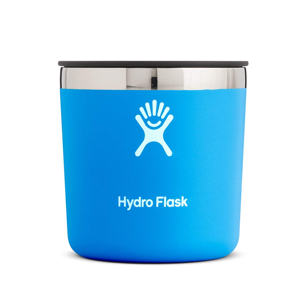 Hydro Flask 10 oz Rocks Cup - Stainless Steel & Vacuum Insulated - Whiskey Glass Press-In Lid - Pacific