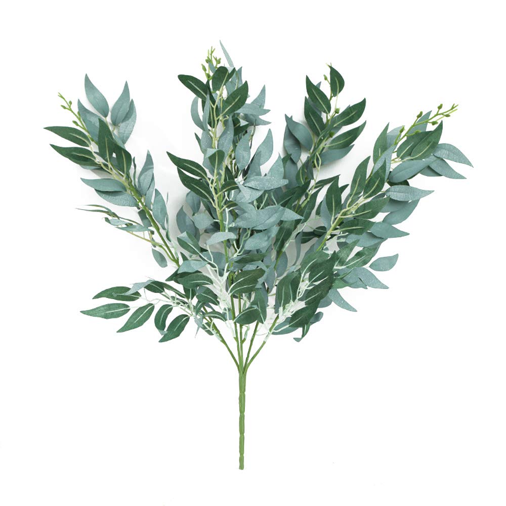 HYONAN Wedding Decorations 5 Fork Simulation Willow Leaves Sen Wedding Scene Layout Outdoor Garden Design Simulation Flowers Fake Willow Leaves Plant Garland Wedding Backdrops,Gray