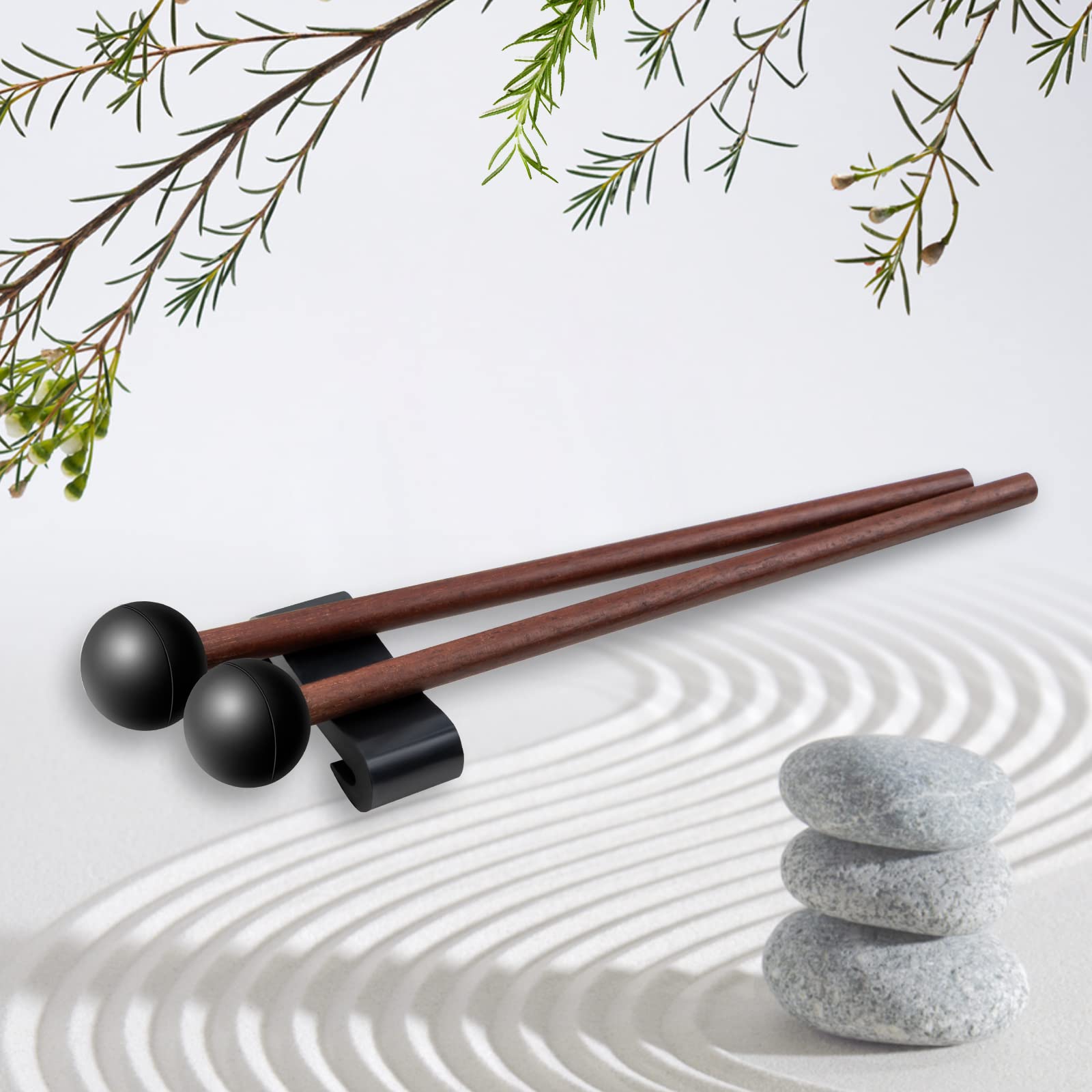 INMAKER Wooden Drum Mallets percussion one Pair for Steel Tongue Drum Hang Pan Drum