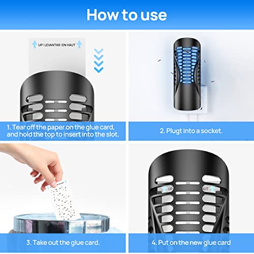 Meilen Fruit Fly Traps for Indoor - Quiet Bug Zapper and Mosquito Killer - Effective Against Mosquitoes, Gnats, and Other Insects - Silent Operation for Peaceful Sleep - 1 Trap + 5 Glue Cards Included