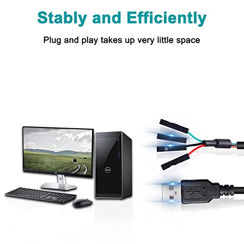 MEIRIYFA USB 2.0 A to USB 4 Pin Dupont Motherboard Header Adapter, USB Male to 4Pin Female 28AWG Extender Cable -30CM (2Pack)