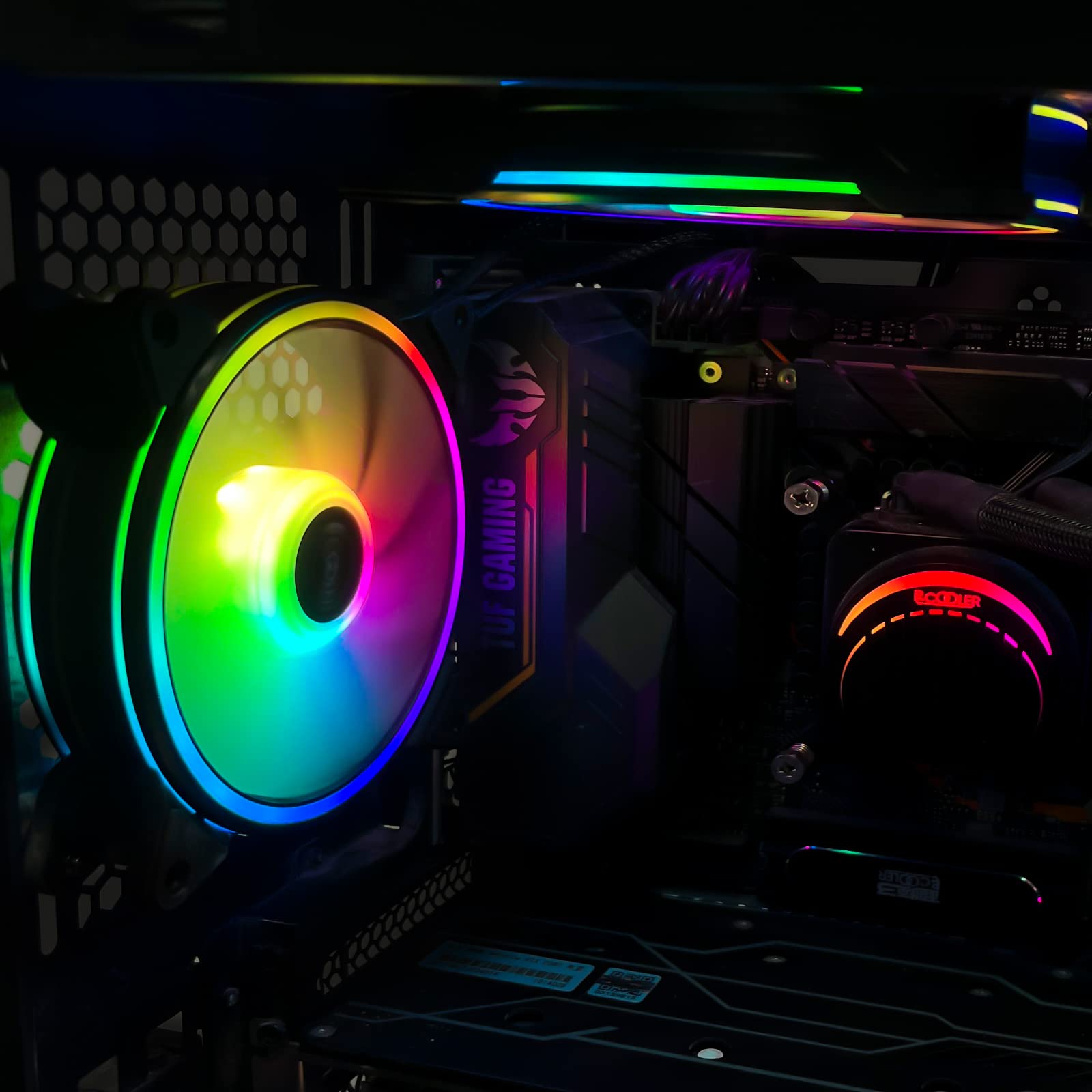 PCCOOLER 140mm Fan Dual Light Loop Series, Premium 140mm RGB PWM Fan, ARGB 3-Pin PC Fan - High Performance Silent Computer Cooling Fan with Hydraulic Bearing - 140mm Case Fan for PC Cases