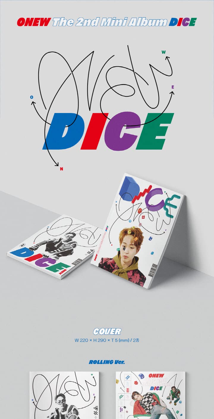 Shinee ONEW DICE 2nd Mini Album PhotoBook 2 Version Set CD+1p Poster+80p PhotoBook+1ea Sticker+1p Special PhotoCard+1p PhotoCard+Tracking Sealed
