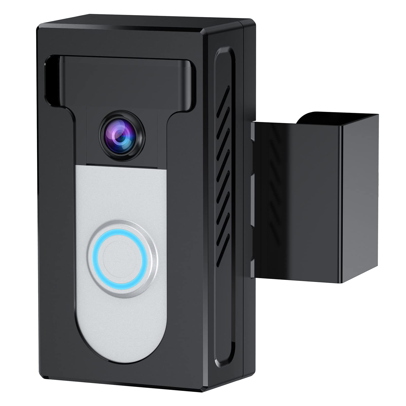 ODSD Anti-Theft Video Doorbell Mount, No-Drill Doorbell Mount, Not Block Doorbell Motion Sensor, Adjustable Mounting Bracket Kits for Apartment Home Renters Coal Black