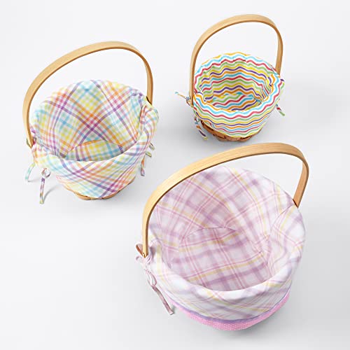 Let's Make Memories Personalized Easter Basket - Create Your Own - Wicker Basket - Embroidered Liner - Medium - Pink Bunny Applique