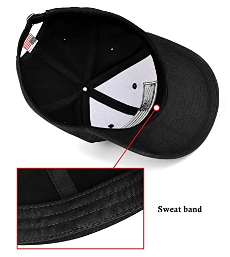 KIRAAT 3 Pack American Flag Baseball Cap Unisex,Low Profile USA Plain Dad Hat for Men&Women (Black&Grey&Green)