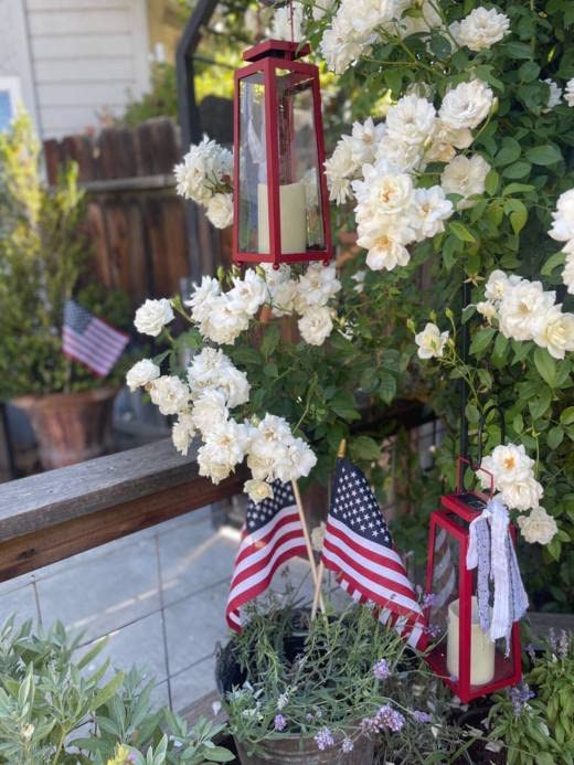 Red Outdoor Solar Lanterns - 11 Inch, Set of 2, Metal & Glass, Waterproof Flameless Pillar Candle, Dusk to Dawn Timer, Flickering LED Light, Rustic Vintage Patio