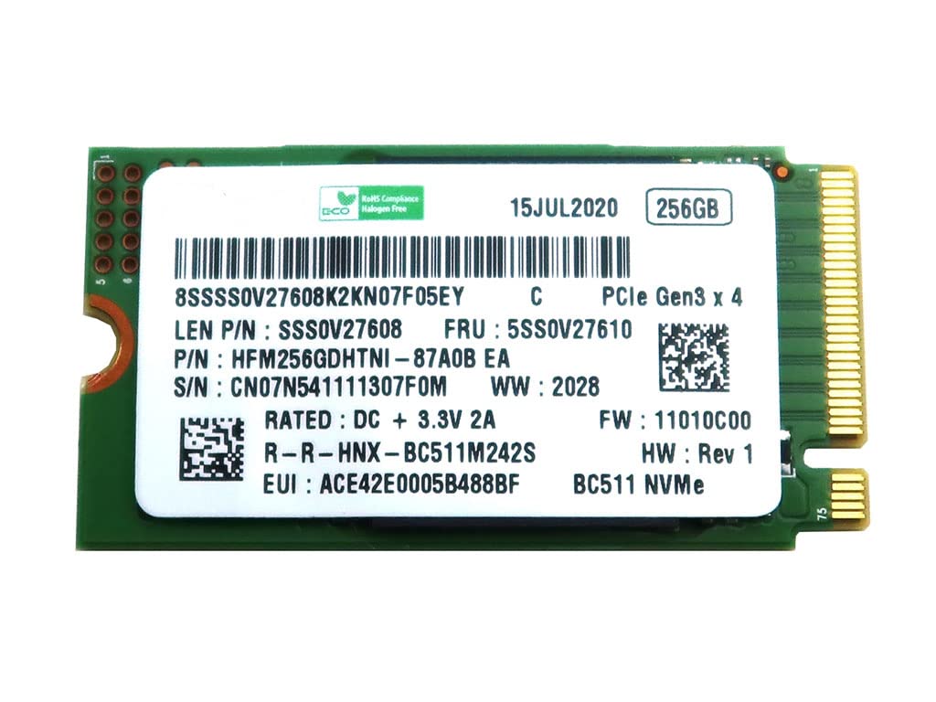 Solid State Drive HFM256GDHTNI-87A0B Compatible Replacement Spare Part for Hynix 256GB M.2 2242 NVMe PCIe Gen3 x4 SSD