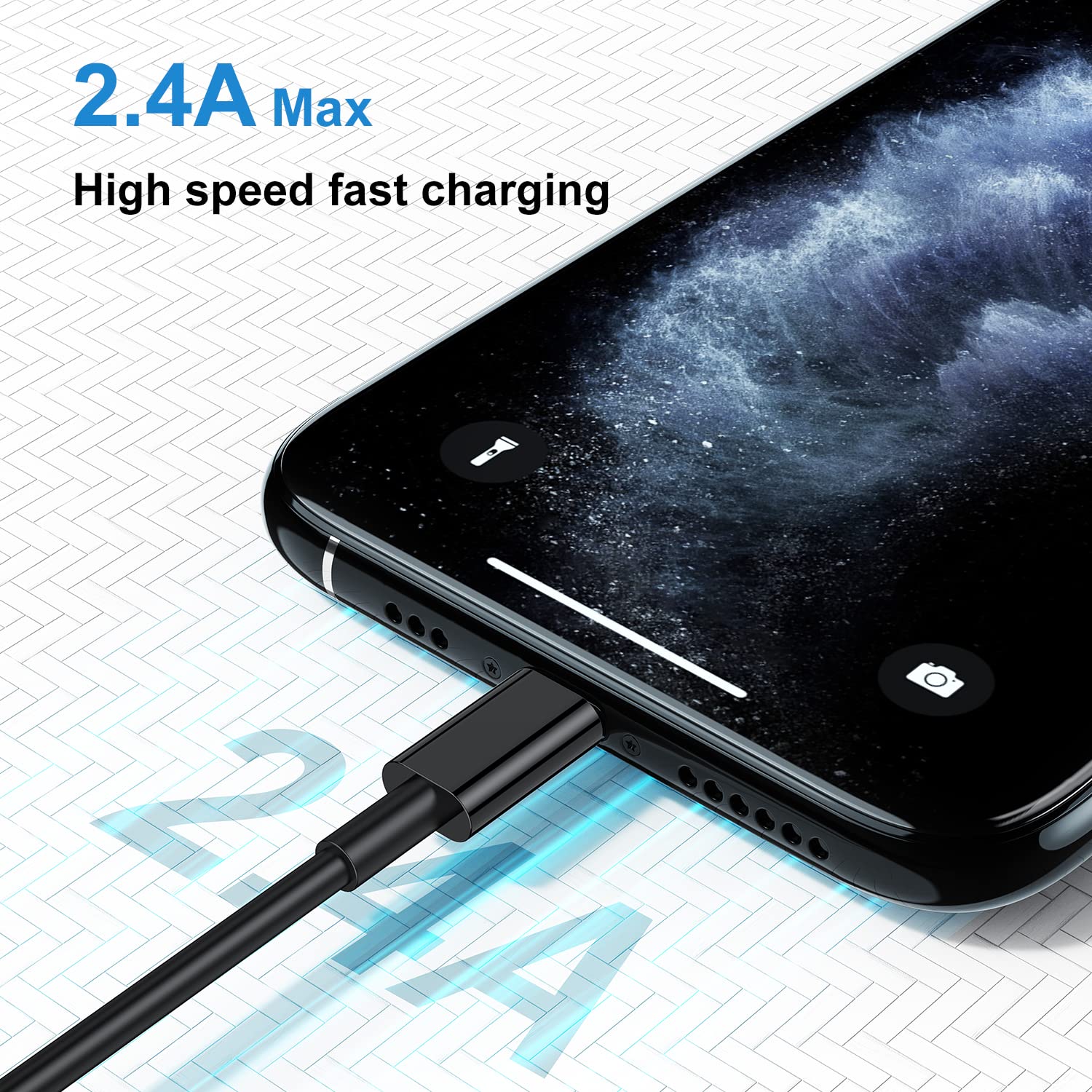 QZIIW iPhone Charger Cable 3 Ft [Apple MFI Certified], 3Pack 3 Feet USB A to Lightning Cable, Apple Charging Power Cord 3 Foot for iPhone 13 12 11 Pro Max Mini XR XS X 9 8 7Plus 6 6s ipad-Black