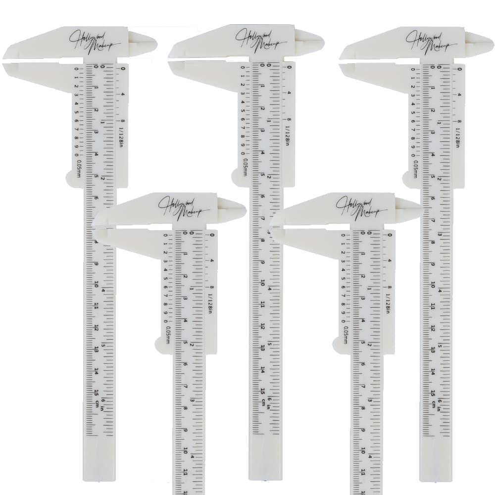 Set of 5 Mini Calipers Double Scale Pastic Vernier Caliper for Detailed Measurements 6 inches 150mm