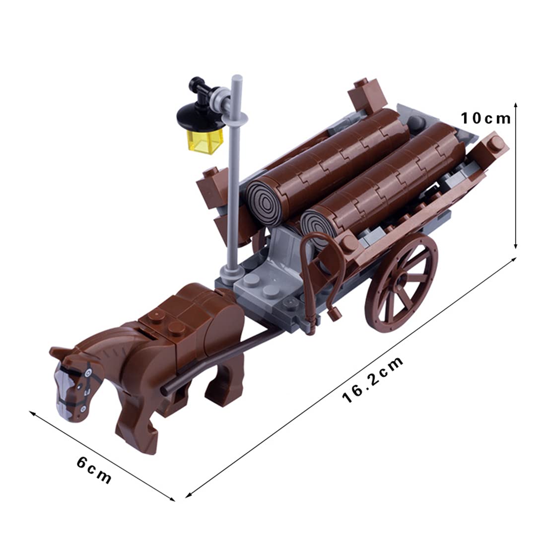 PLAYDIY Medieval Figures Chariot Bricks Model Military Building Blocks Toys, Compatible with Lego