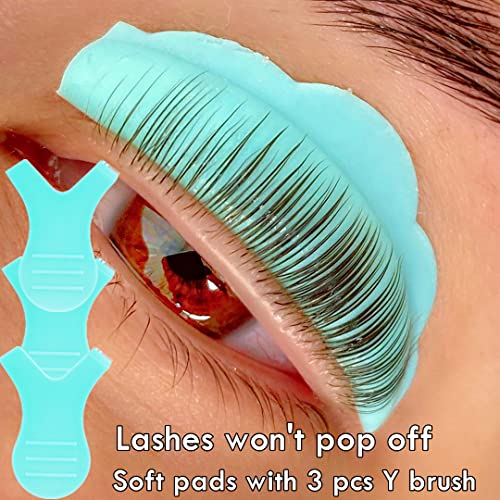 Lash Lift Pads,DIY Eyelash Lift Pads,Eyealsh Perm Rods, Lash Lifting at Home 10 Pcs Sky Blue Pads 5 Size SMM1M2L Reusable Soft Silicone Shields