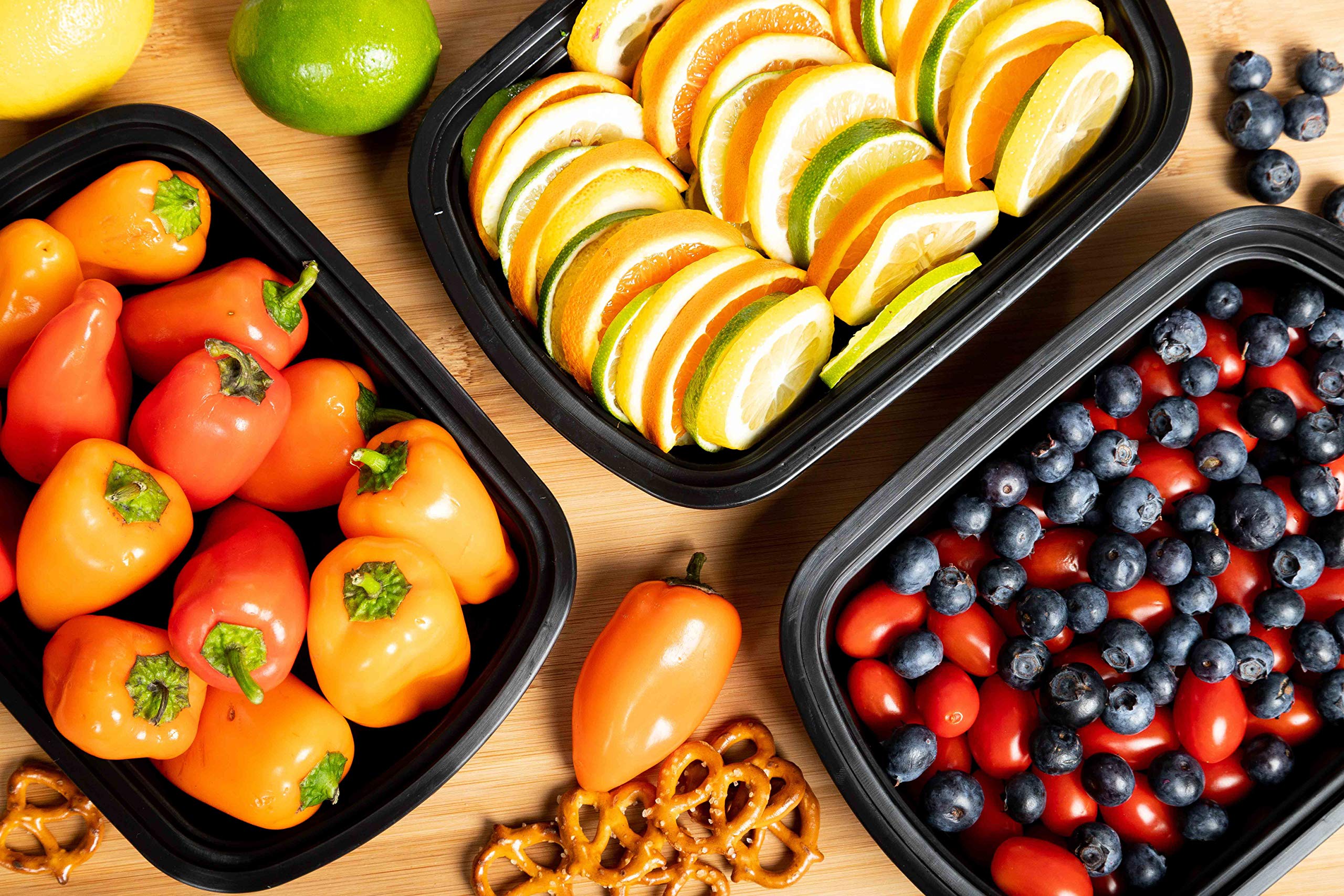 Meal Prep Container Reusable with Lids [25 Set] 28oz Ideal- Food Prep Containers, Food Storage Bento Box, Portion Control | Stackable | Microwave | Dishwasher | Freezer Safe