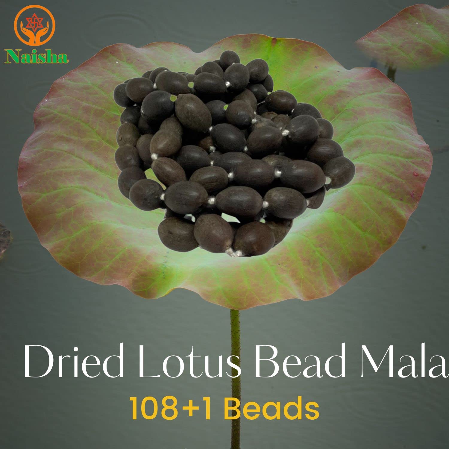 NAISHA Original Kamal Gatta Mala (Lotus Seeds) Prayer Rosary Japamala Lakshmi Puja Mala Hindu Meditation