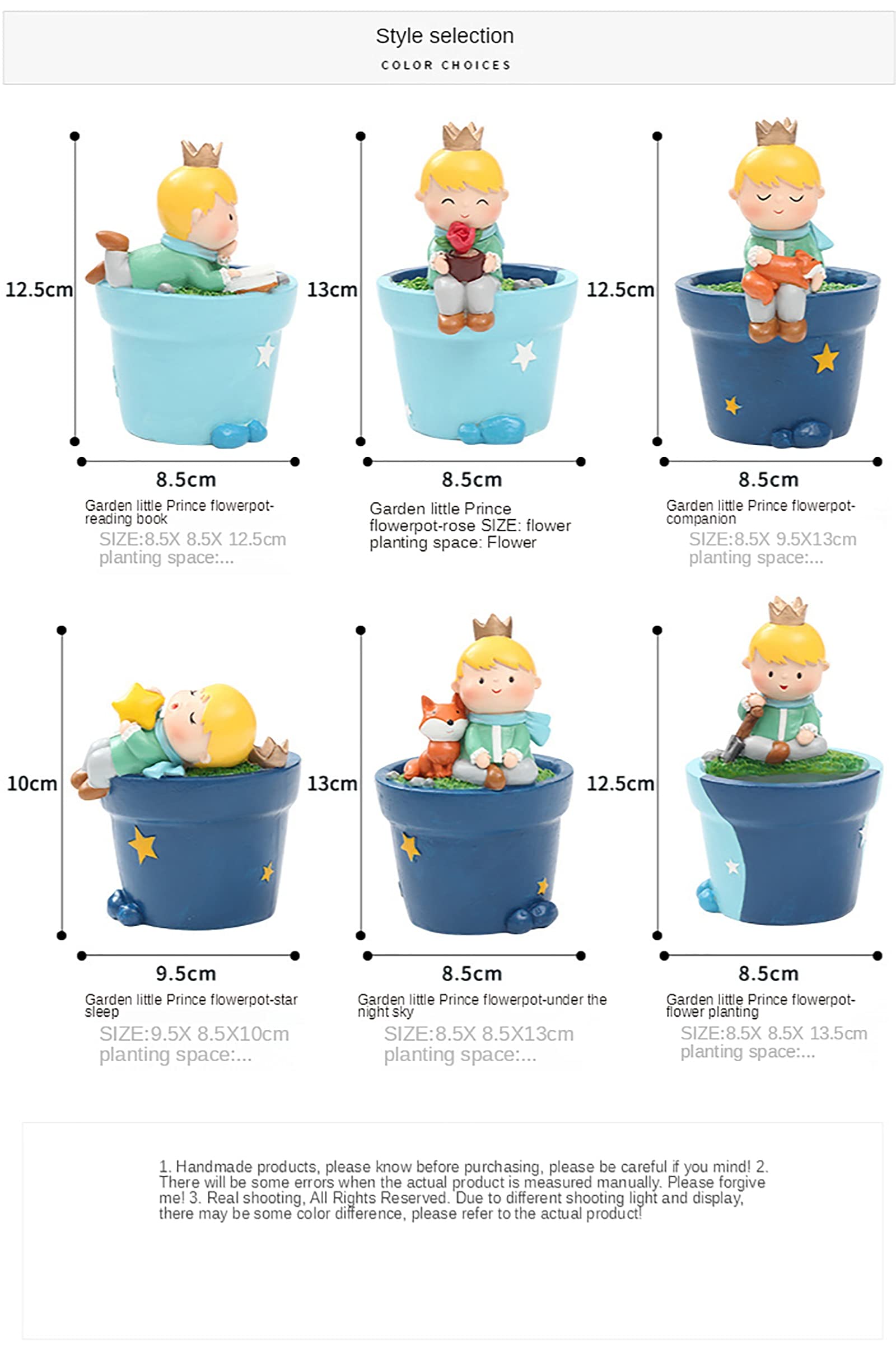 Nautance Cheap Cute Little Boy Succulent Planter Pots Resin Little Prince Flowerpot Bonsai Crafts Home Garden Yard Decor Birthday Gifts-A1