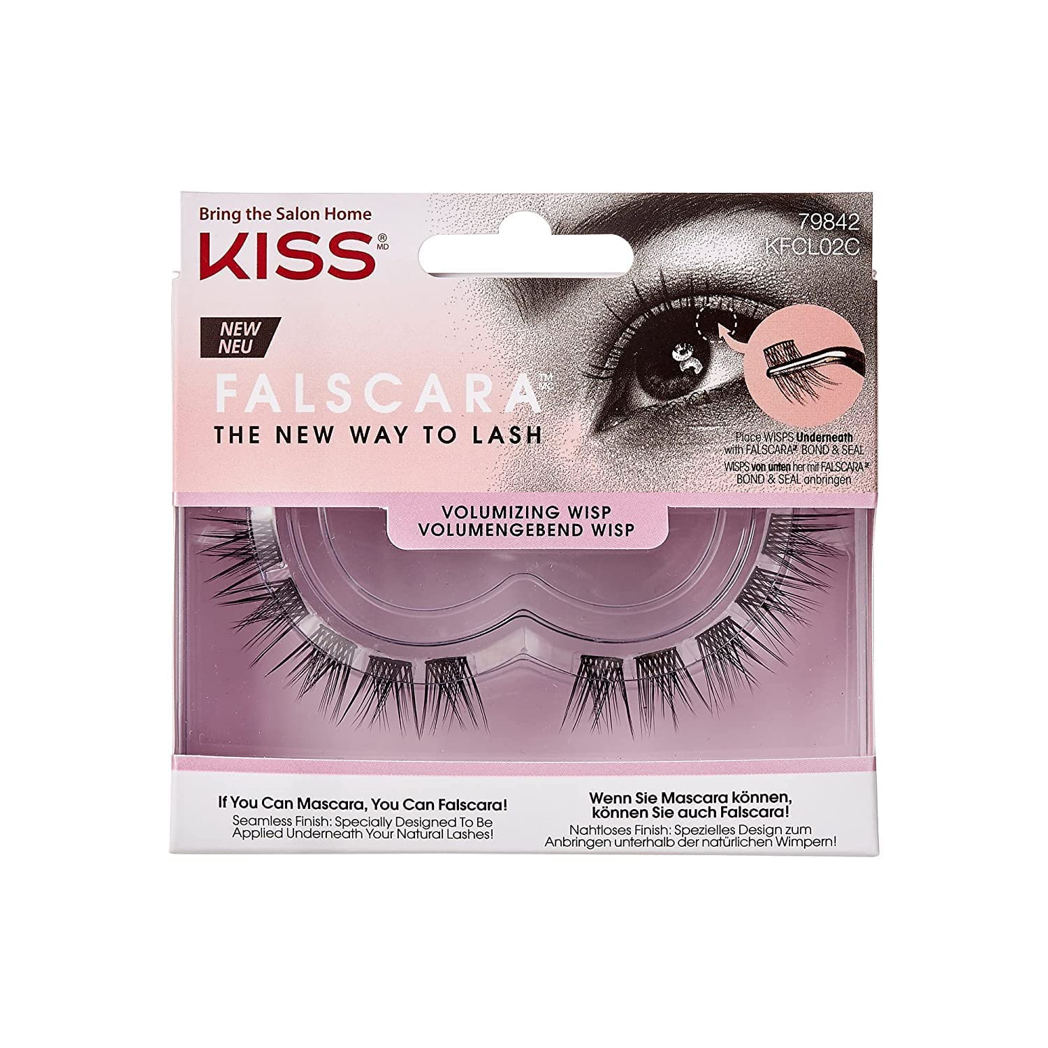 KISS Falscara DIY Eyelash Extension Volumizing Wisps - Featherlight Synthetic Reusable Artificial Eyelashes Pack of 10 Mini Lash Clusters for that Authentic Eyelash Extension Look