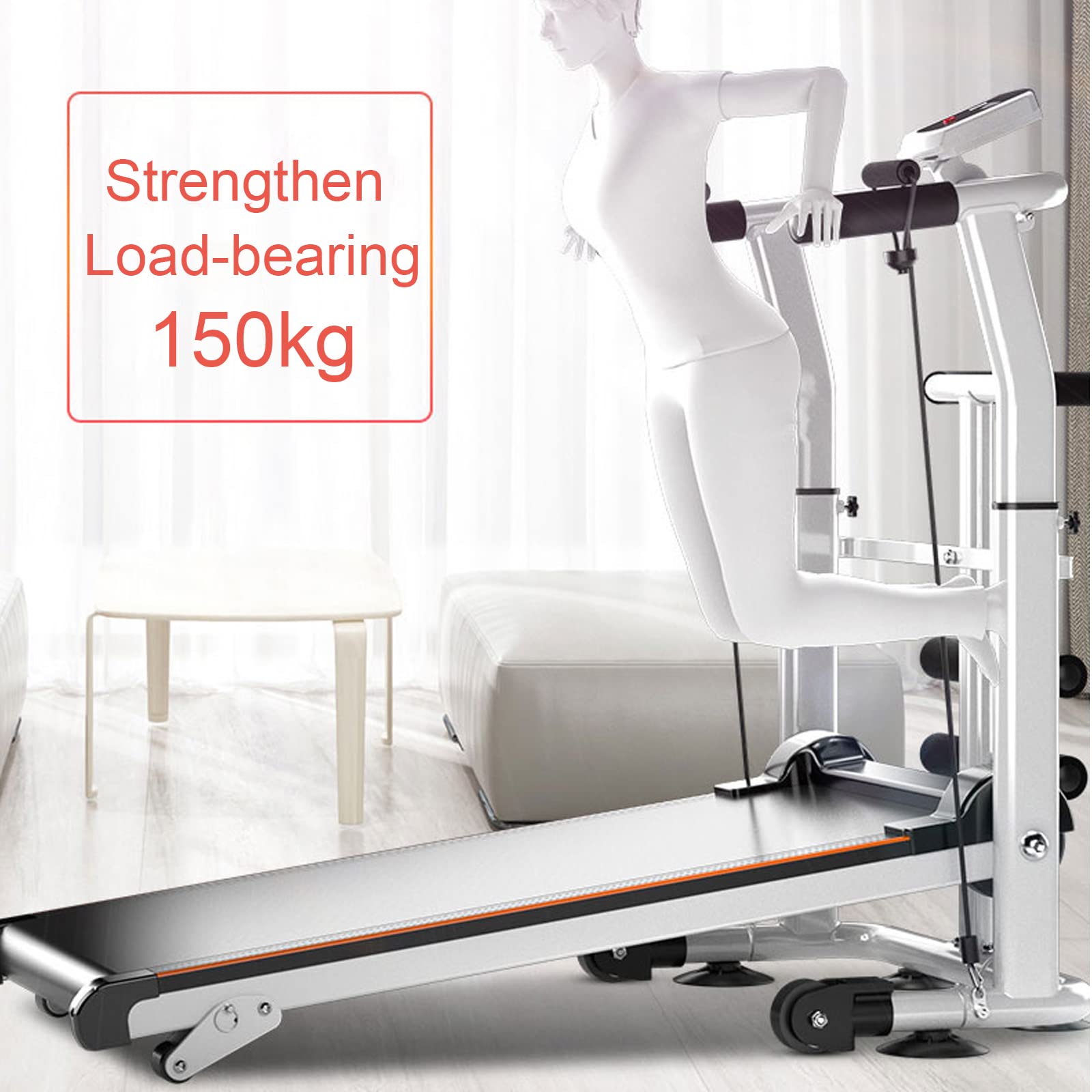 Multifunctional Mechanical Treadmill, Portable Walking Jogging Machine Flat Slim Treadmill, Installation-Free, Jogging Running Machine for Home/Office (Style9)