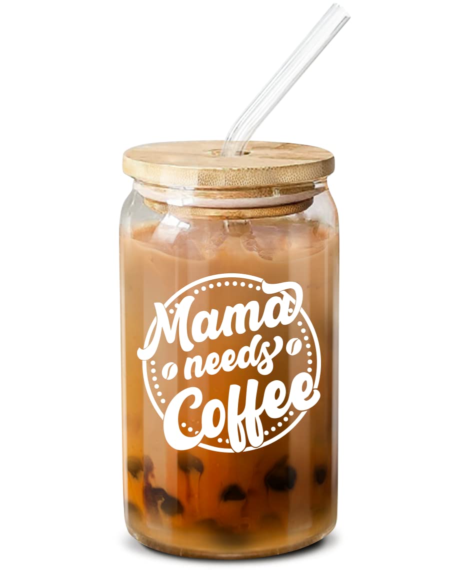 NewEleven Mothers Day Gifts For Mom - Unique Birthday Gifts For Mom, Mother, Wife, New Mom, Bonus Mom, Pregnant Mom - 16 Oz Coffee Glass
