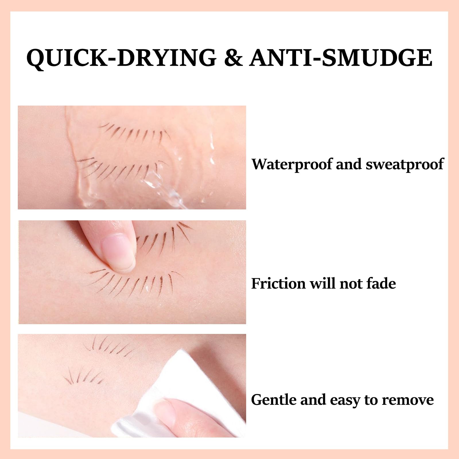 Jutqut 2PCS Double Tip Lower Eyelash Pencil, Natural Lower Eyelashes Liquid Pen, Waterproof Liquid Eyeliner 0.01 MM Double Tip Lower Lash Pen, Smudge proof, Long Wearing with Ultra-Fine Tip(Brown+Black)