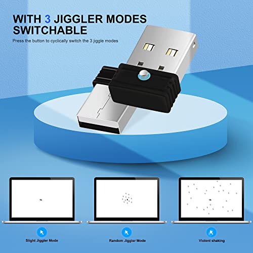 RorHety Mouse Jiggler Mouse Shaker with 3 Jiggle Modes Plug & Play,Mouse Mover Wiggler Undetectable USB Port,Simulate Mouse Movement, Prevent Computer Laptop Entering Sleep (Black)