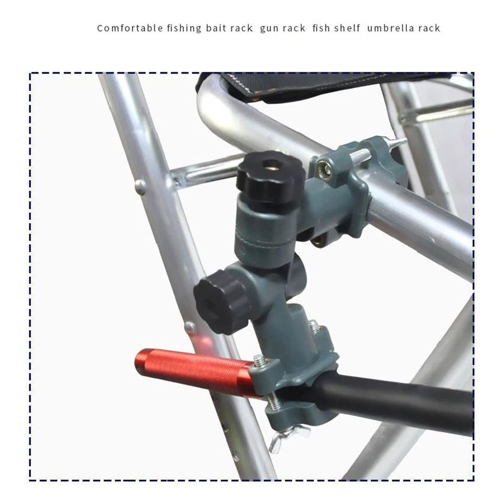 LIUYI Multi-Function Fishing Tools Accessory Fishing Rod Umbrella Chair Universal Connector Turret Bracket Bait Tray Holder Equipment (Color : Two Pieces)