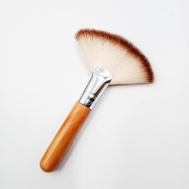 SALOCY Fan Brush,Face Makeup Brush Highlighting Make Up Brush Cheekbones Brush Facial Brushes Powder Foundation Brushes Make Up Tool,2 PCS