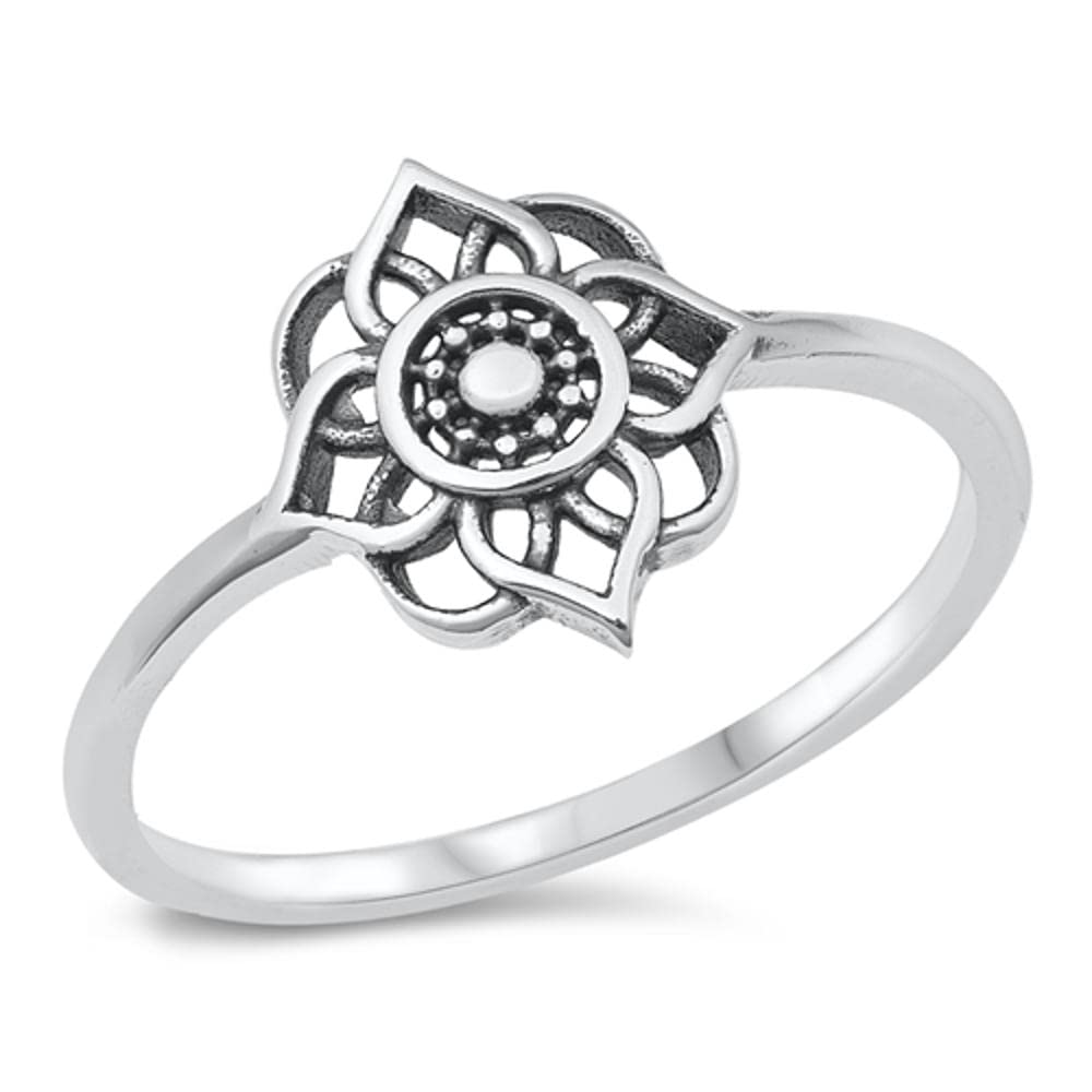 Mandala Universe Circle Classic Ring New .925 Sterling Silver Band Size 10