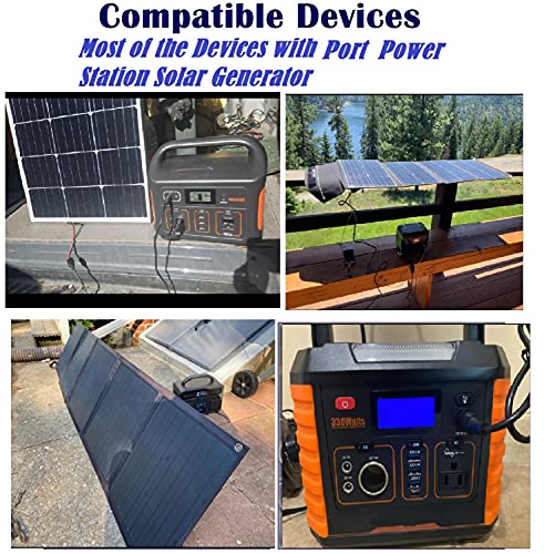 PolyEnergy Solar Connector to 4X Connector Adapter DC8mm Anderson XT60 Connector DC5521 DC5525 Connector Solar Charge Cable for 100W to 200W Portable Solar Panel for Portable Power Station