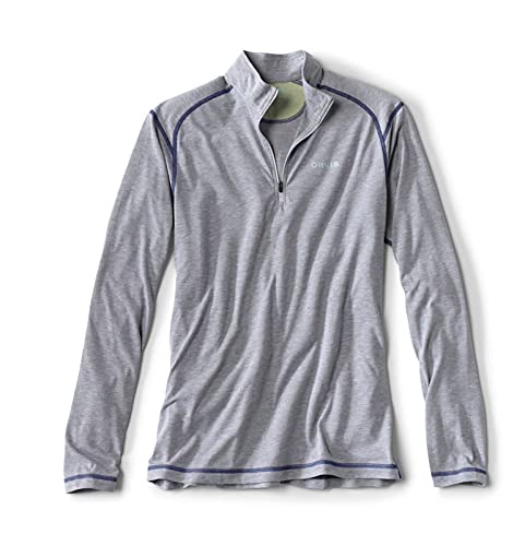 Orvis Men’s Drirelease Quarter-Zip Long Sleeve Shirt for Men - Pullover Men’s T-Shirts with All-Natural Odor Protection, Blue Fog - XX-Large