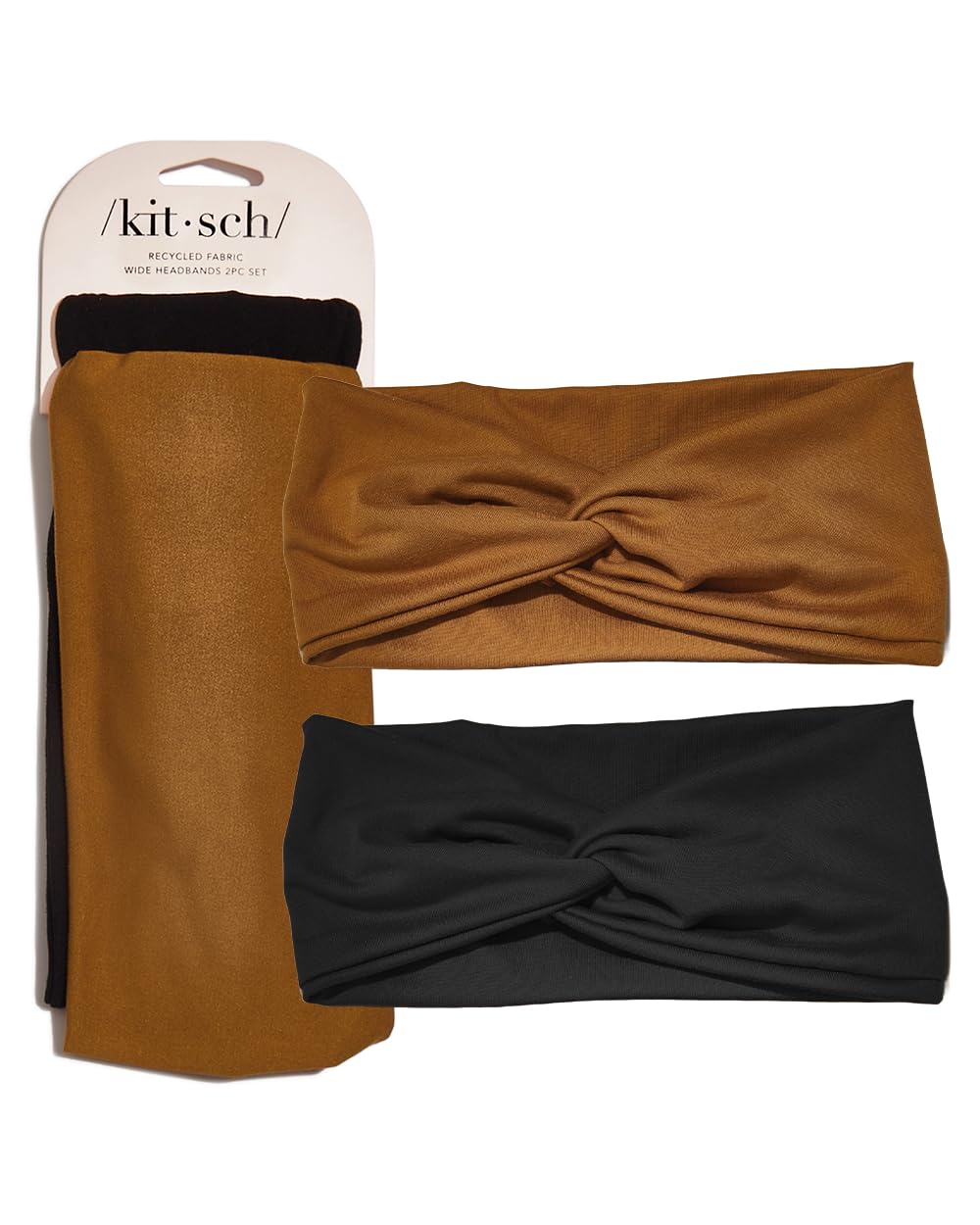 Kitsch Eco-Friendly Adjustable Bow Cotton Headband for Women & Girls - Head Ties, 2pc (Moss)