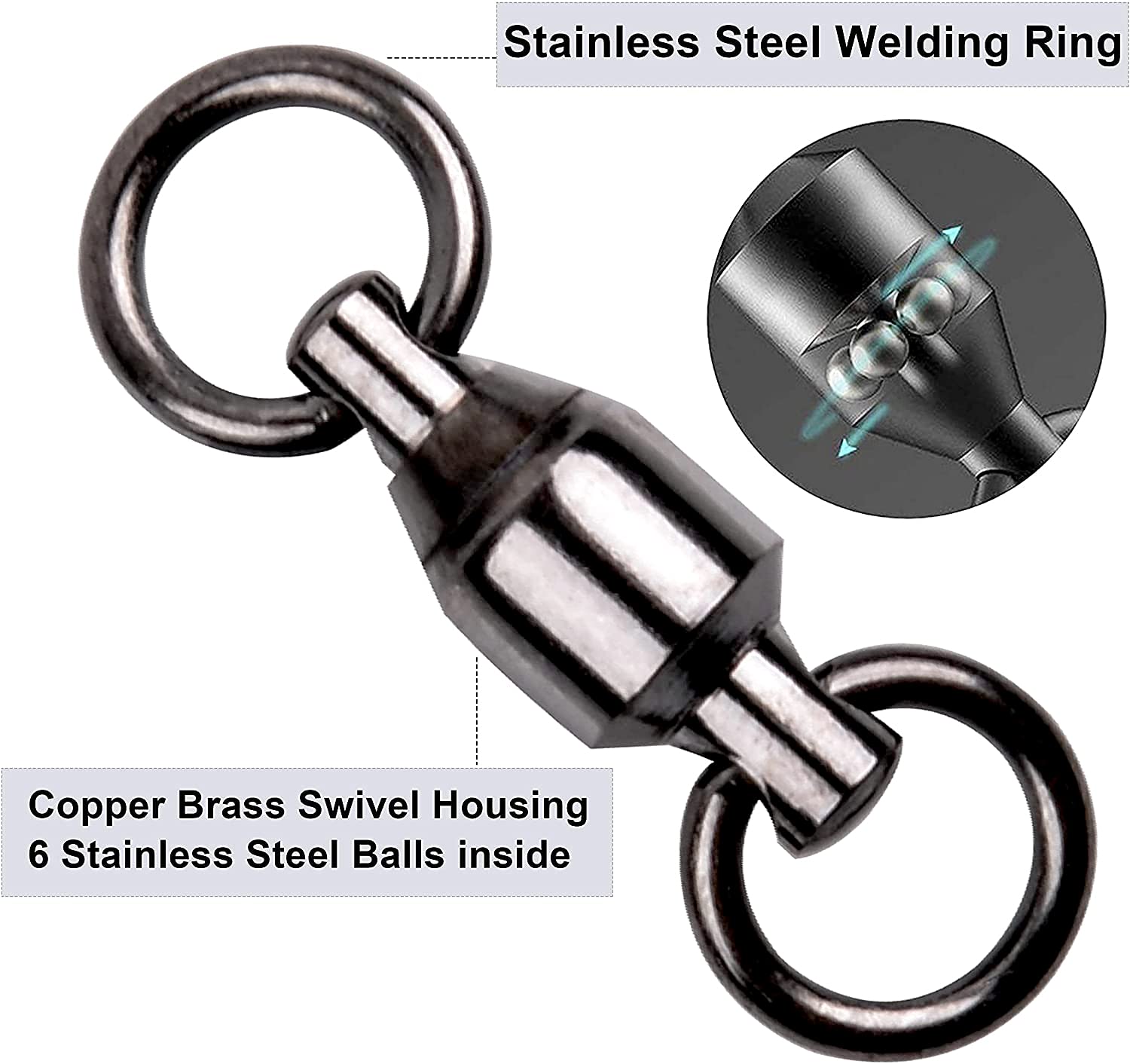 Lix&Rix 2 Carabiner Clips with Rotatable Ball Bearing Swivels Tethers Coiled Lanyards for Fishing Rod Reel Paddle Tools Leash