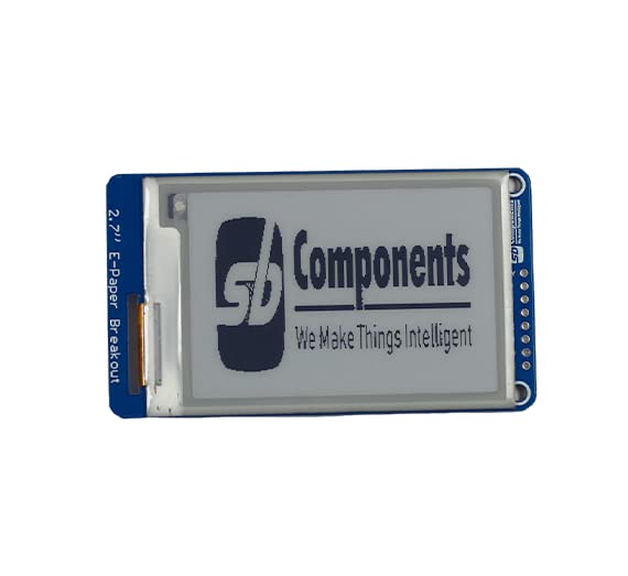 sb components 2.7inch E-Ink Display Breakout 2.7” E-Paper Breakout 3.3V ePaper Display Module with Embedded Controller SPI Interface ePaper for Raspberry Pi/STM32/Arduino (Black-White)