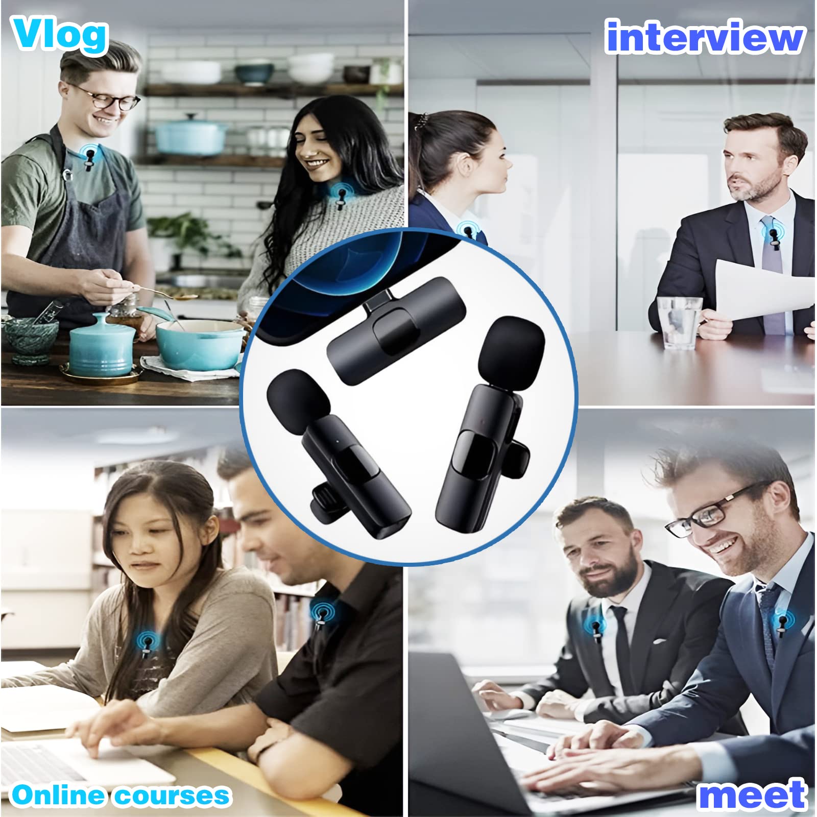 OSDTKRU Wireless Lavalier Microphone for Phone(USB-C),Professional Wireless Lavalier Microphone for Video Recording,Clip On Lapel Mic for YouTube、Interview、Vlog、Presentation、Facebook Live.